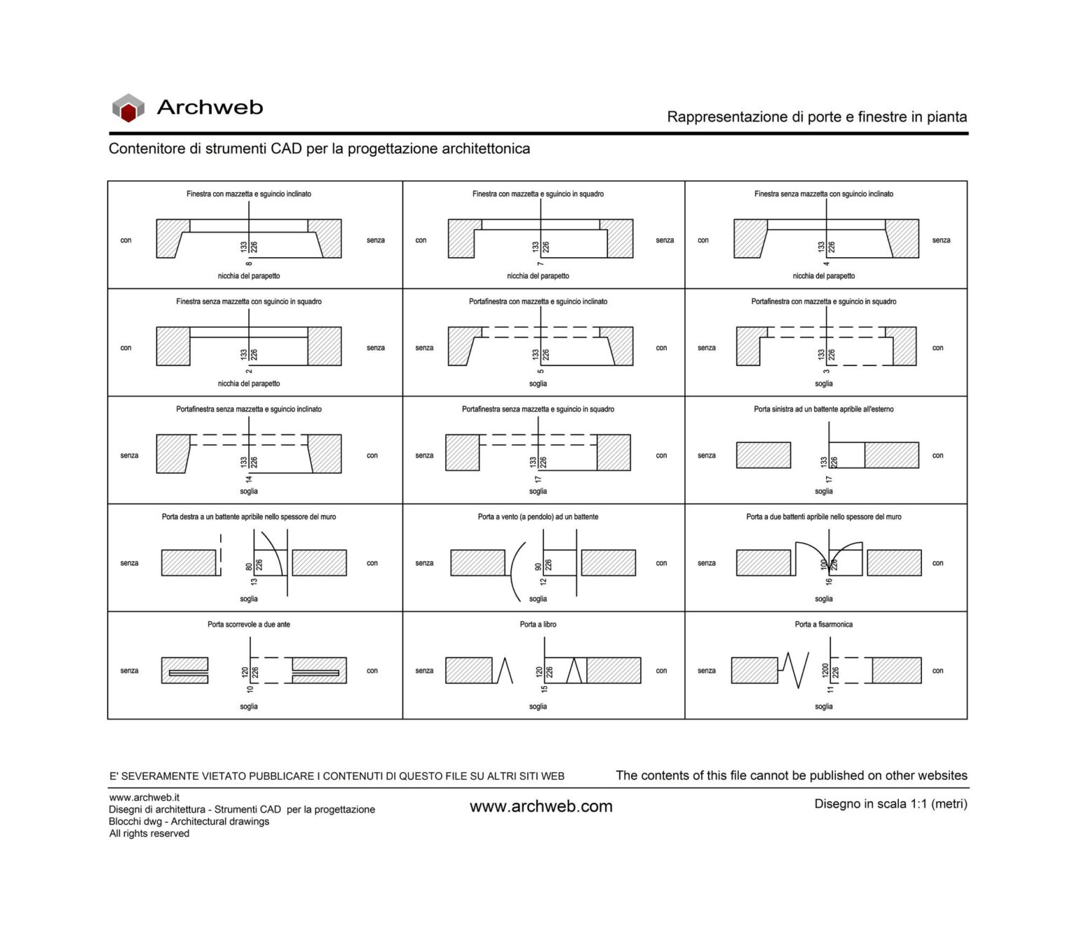 Porte e finestre - Infissi - Archweb dwg