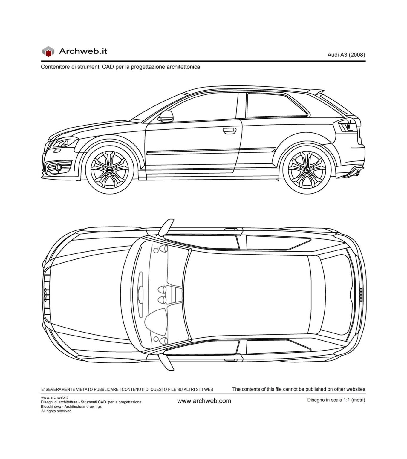 Audi A3 2008 - Archweb dwg