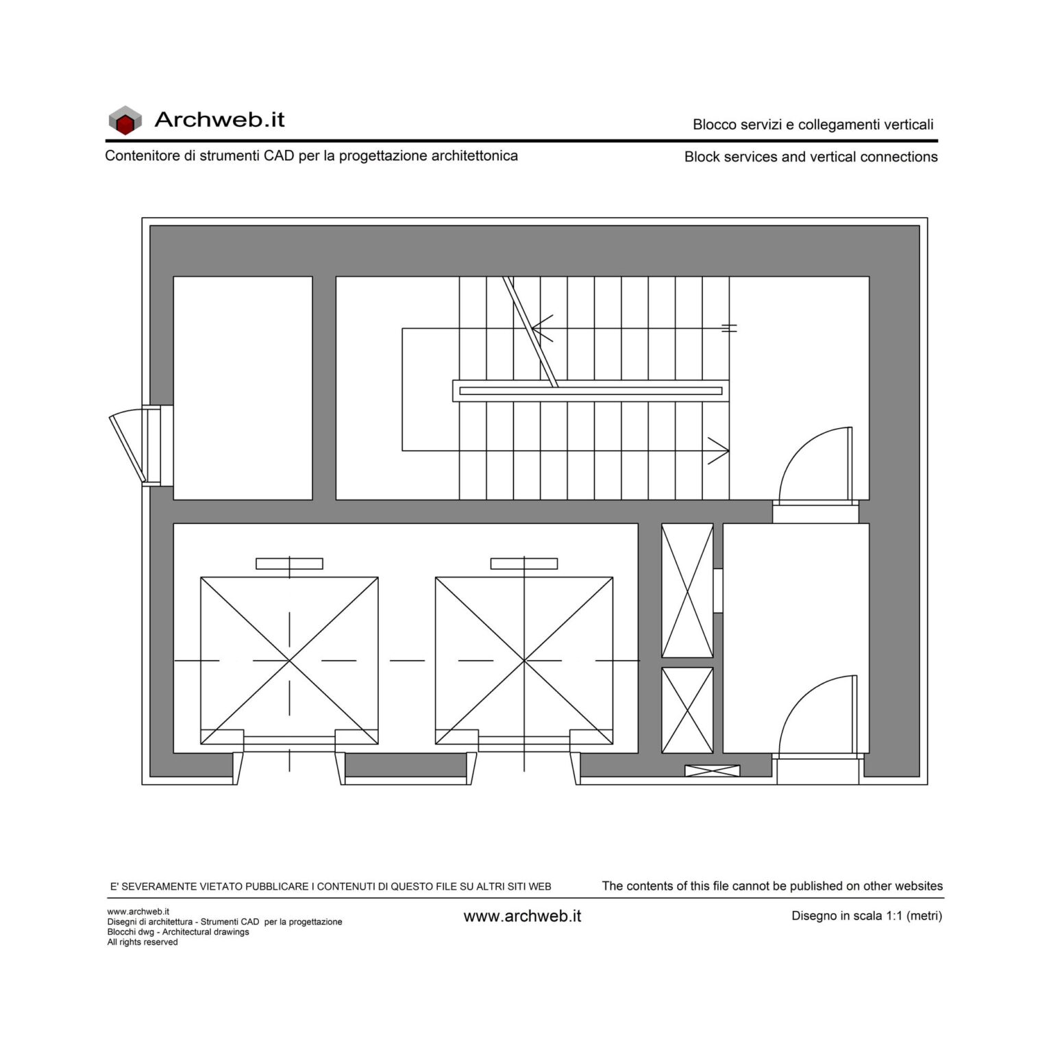 Blocco ascensori scale servizi 10 - Archweb
