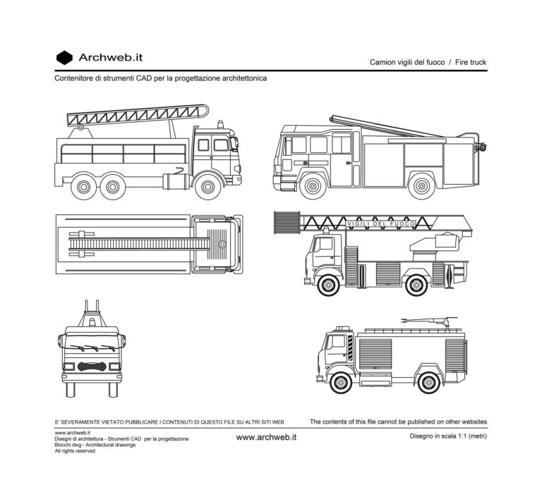Firefighter vehicles - Archweb dwg