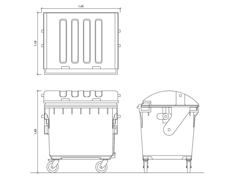 Urban waste containers - Archweb dwg