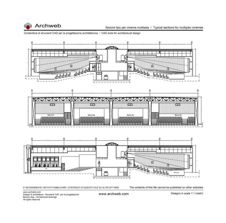 Cinema - Multiplex - Archweb dwg