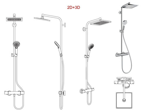 淋浴柱 2D - 3D - Archweb