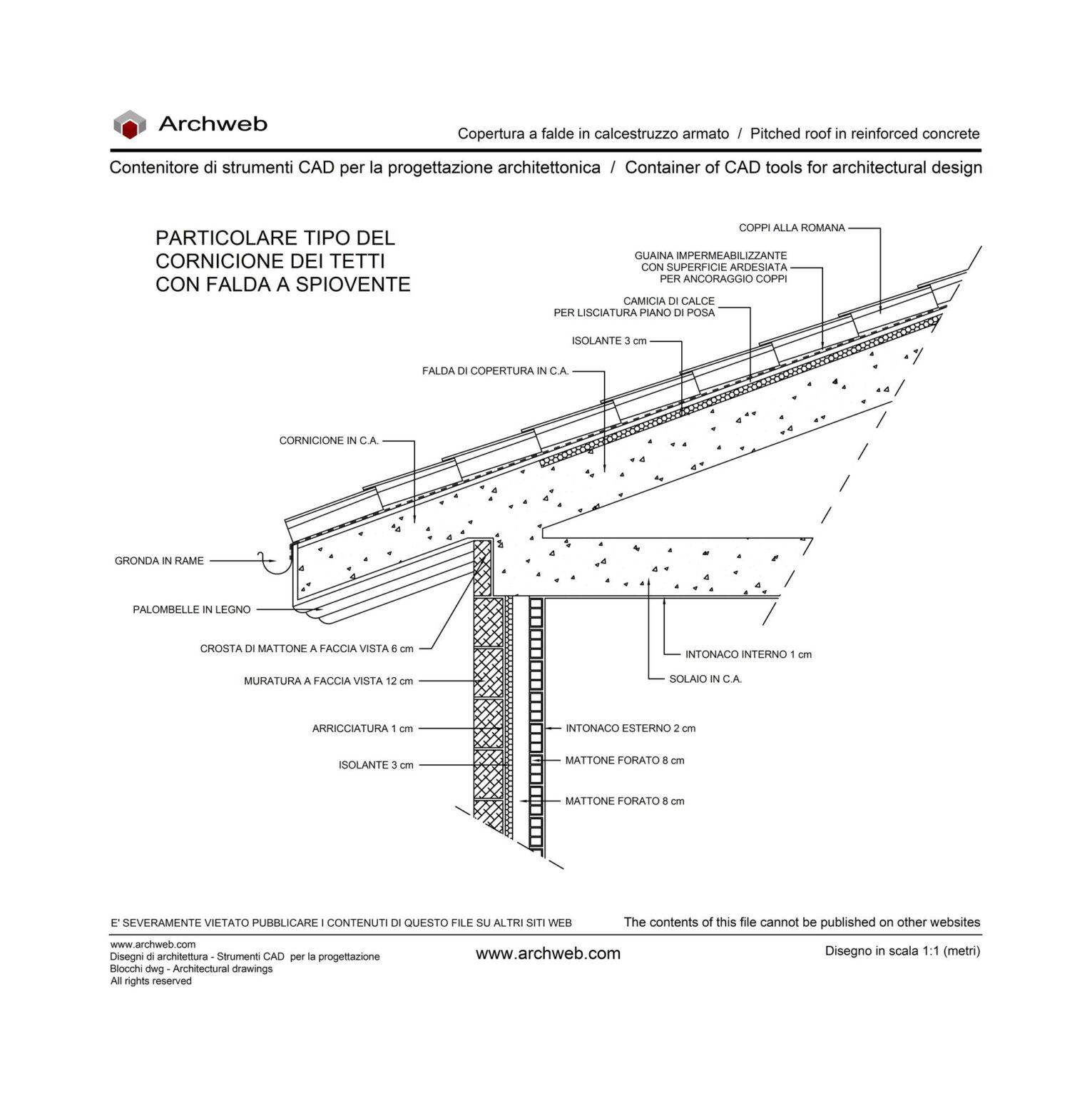Cubiertas inclinadas de hormigón armado - Archweb dwg