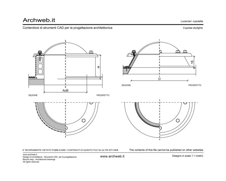 Lucernari - Evacuatori fumi - Archweb dwg