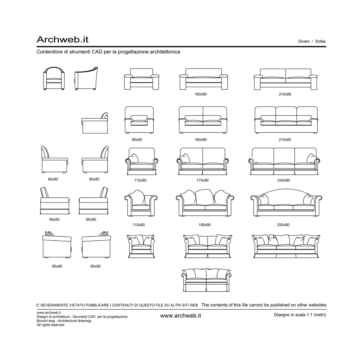 Divani prospetto - Archweb dwg