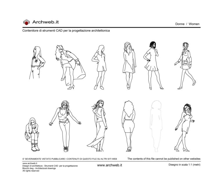 Elegant women - model figures - Archweb dwg