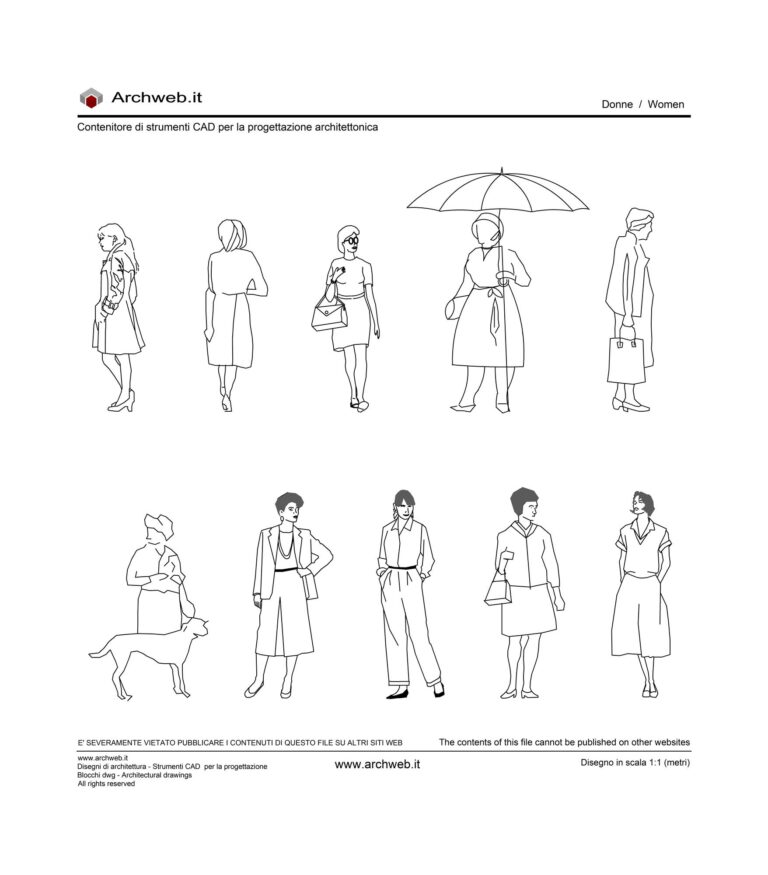 Elegant women - model figures - Archweb dwg