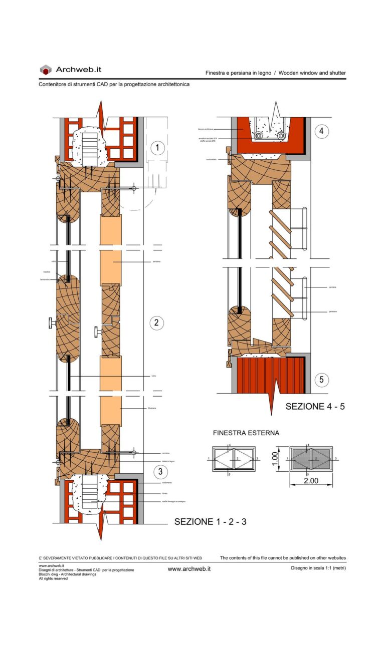 Windows with shutters - Archweb dwg