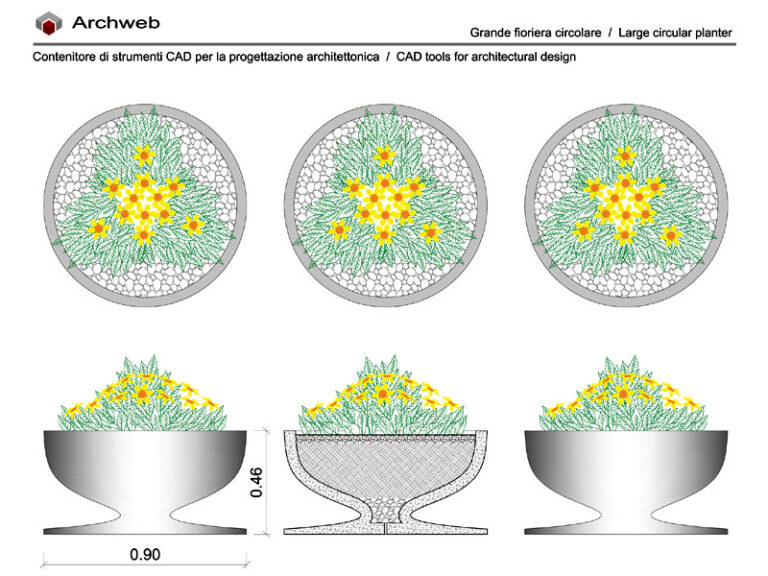 Flowerpots - Flowerbeds dwg