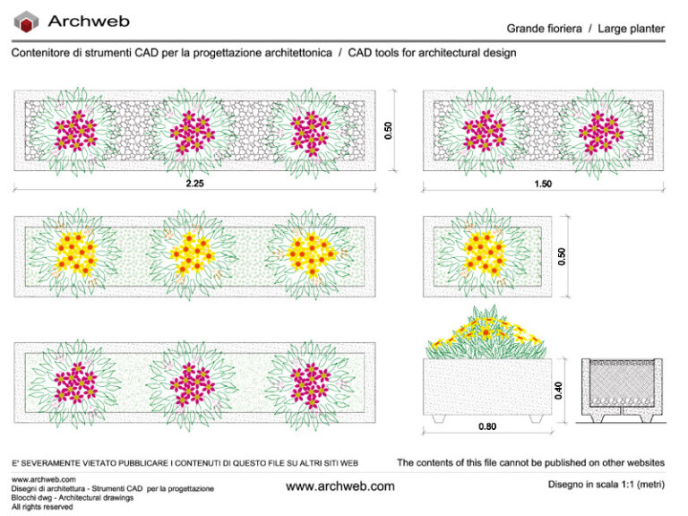 Flowerpots - Flowerbeds dwg