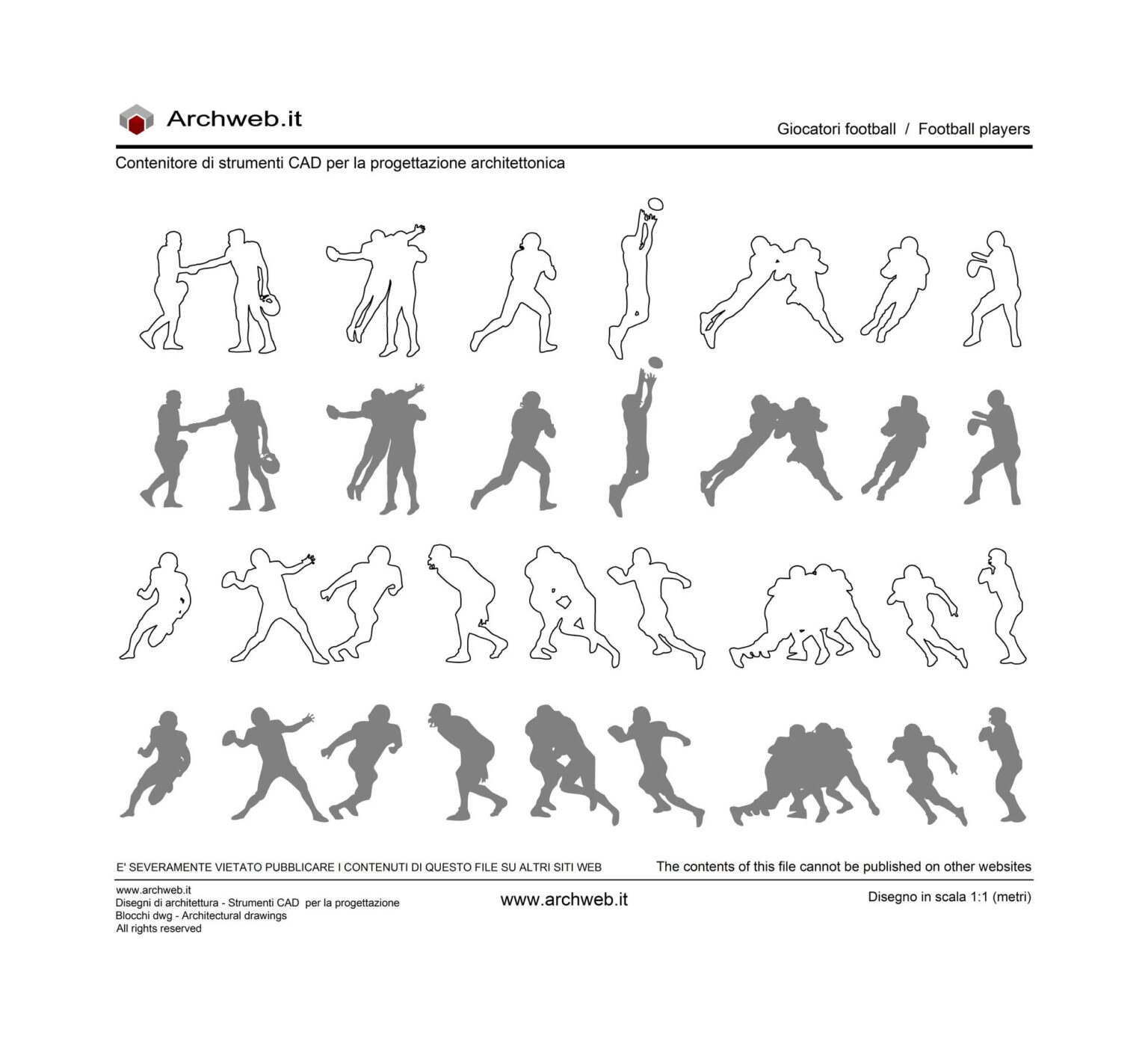 American Football Players - Archweb dwg