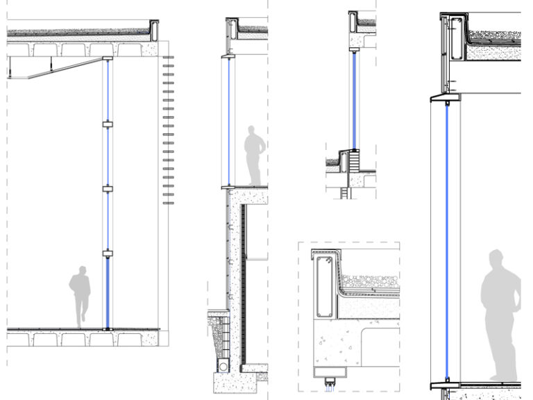 Grandi vetrate - sezioni verticali - Archweb dwg