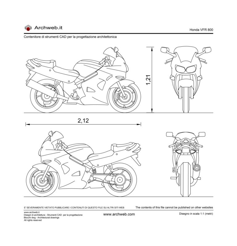 Honda motorcycle - Archweb dwg