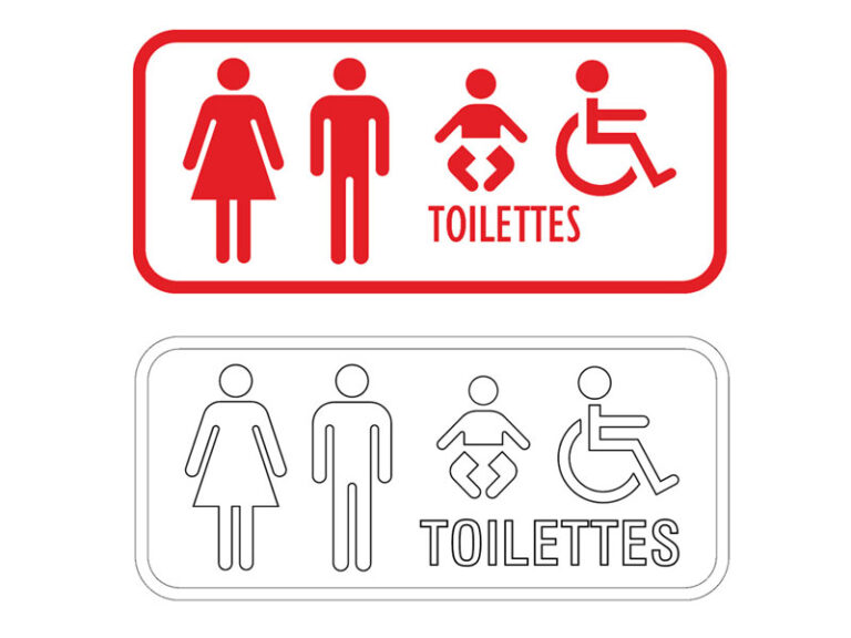 Bathroom graphic indications - Archweb dwg