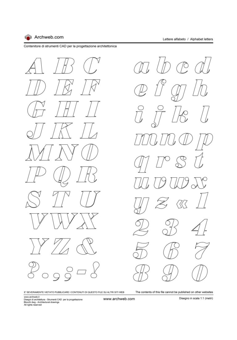 Alphabet and Braille in dwg - Archweb