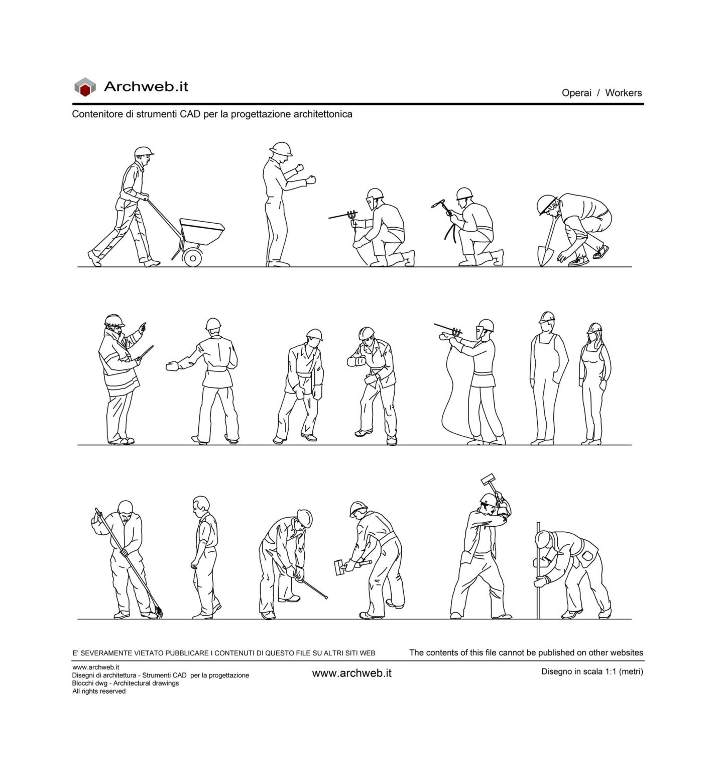 Operaio al lavoro - Archweb dwg