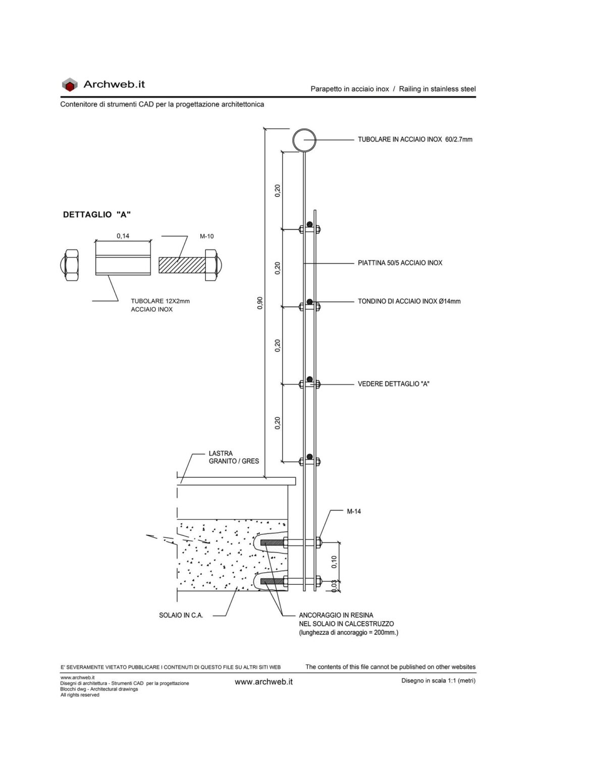 Detalles constructivos de parapetos y barandillas - Archweb dwg