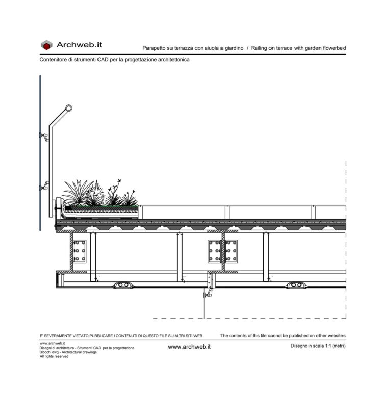 Detalles constructivos de parapetos y barandillas - Archweb dwg