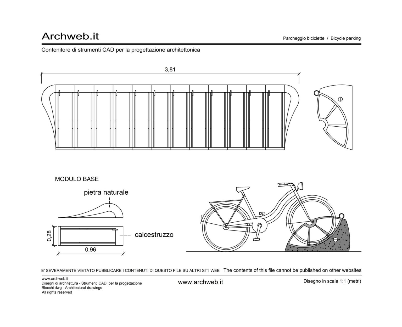 Aparcamiento de bicicletas - Aparcamientos - Archweb dwg