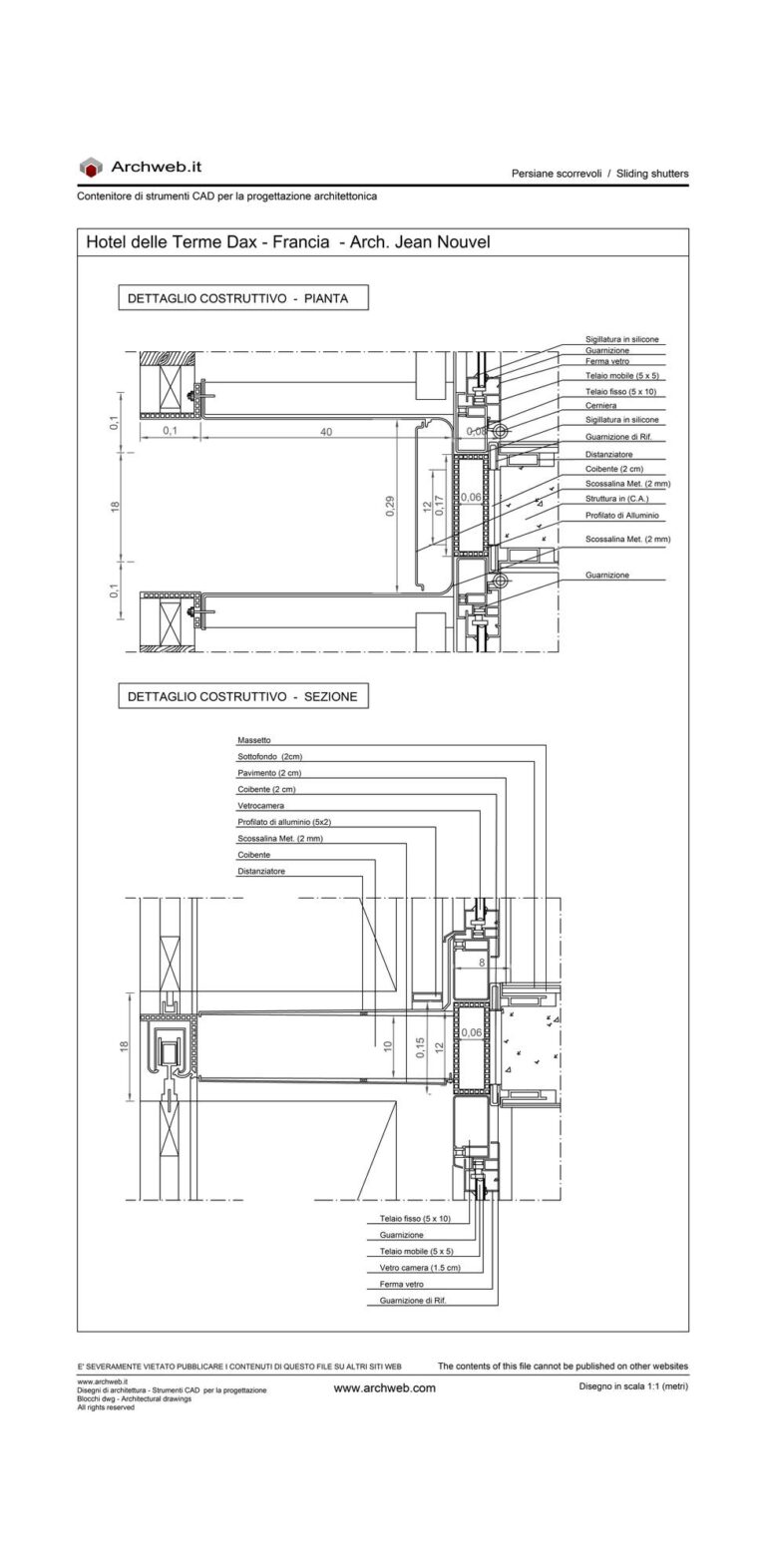 Porte e finestre scorrevoli - Archweb dwg