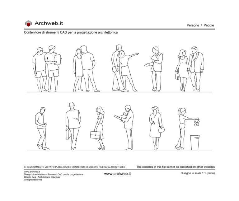 Personas en perspectiva - figuras - Archweb dwg