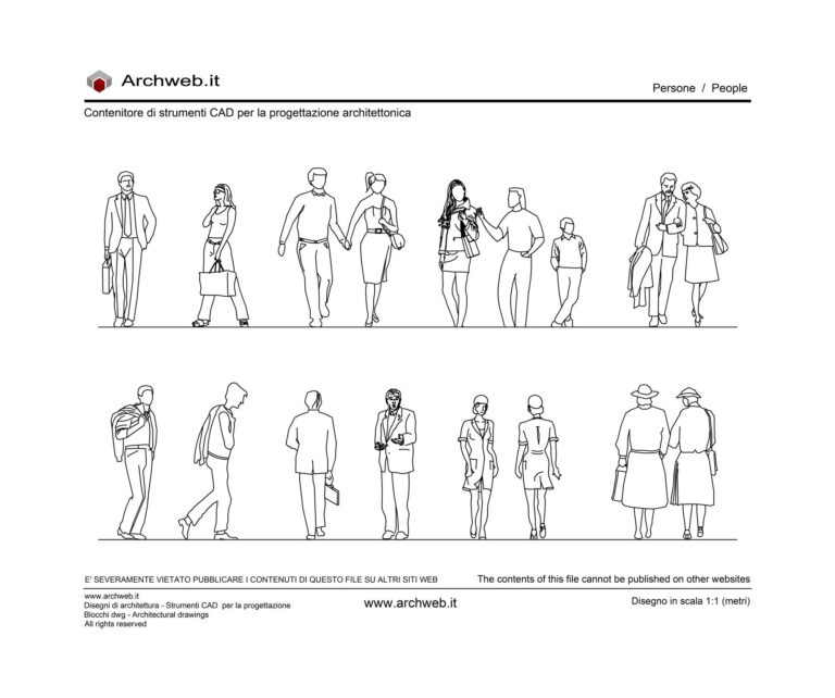 Personas en perspectiva - figuras - Archweb dwg