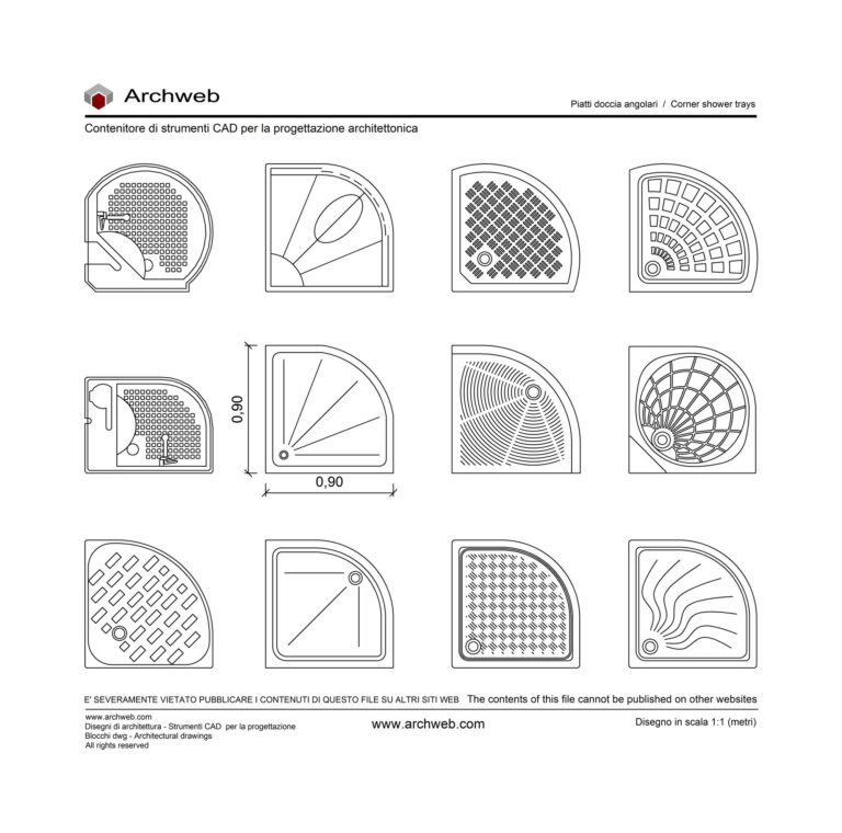 Shower trays - Archweb dwg