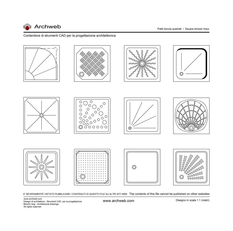 Shower trays - Archweb dwg