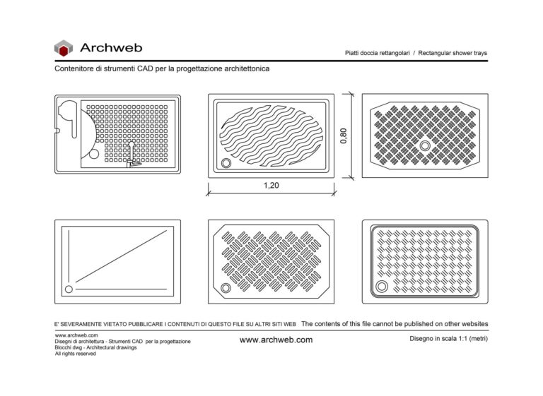 Shower trays - Archweb dwg