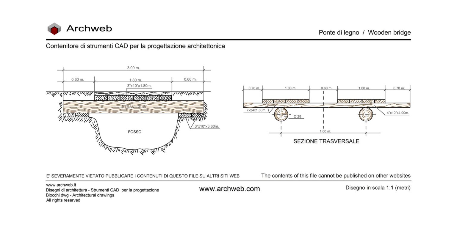 Pontes e passarelas - Archweb dwg