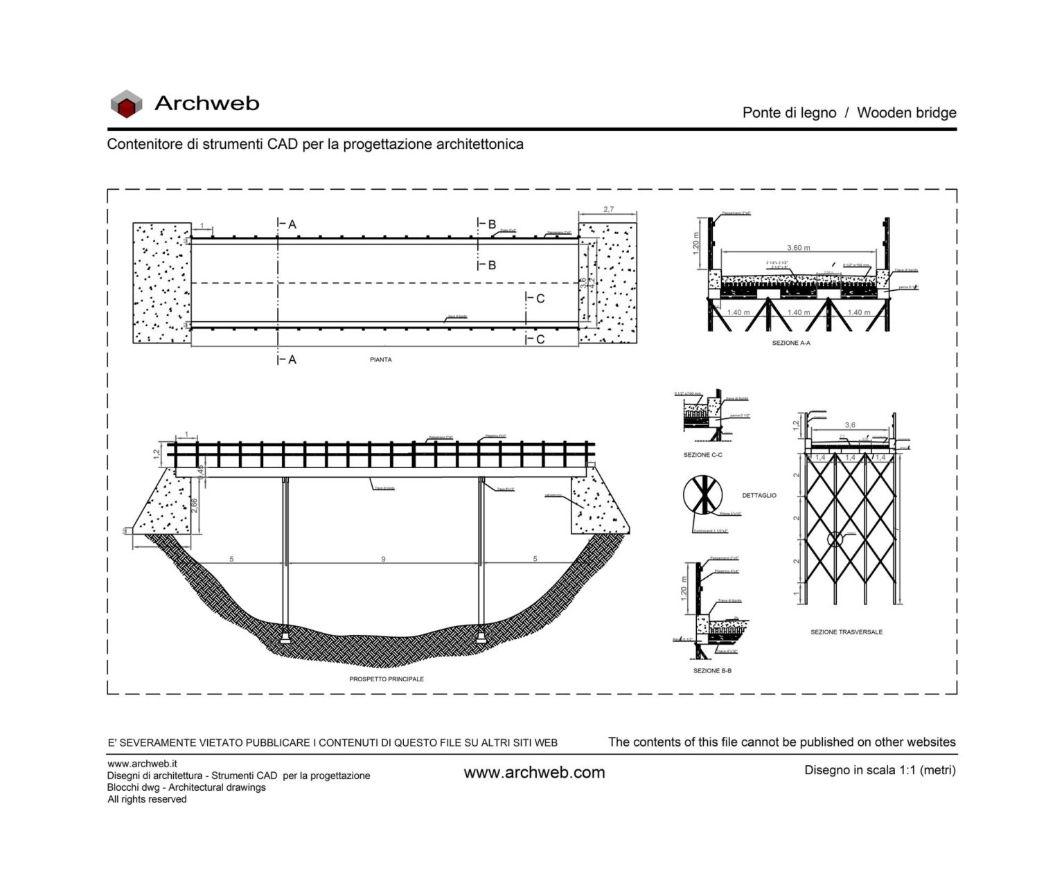 Pontes e passarelas - Archweb dwg
