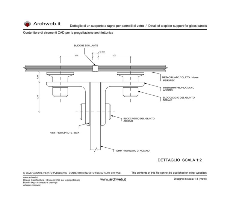 Spider joint glass - Archweb dwg