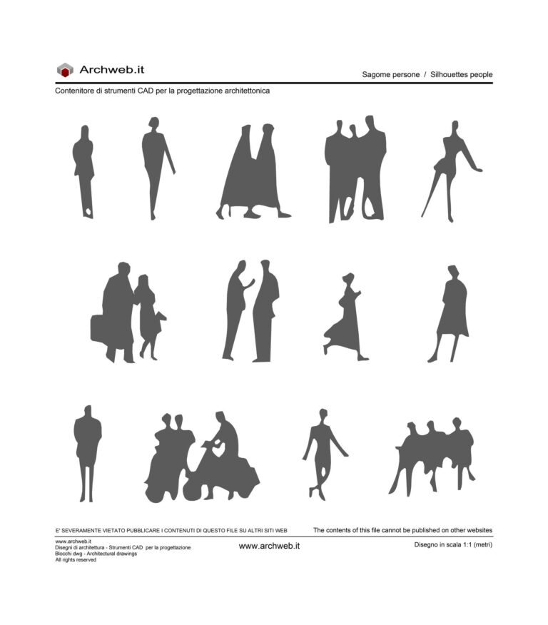 Shadow figures - silhouette - Archweb dwg