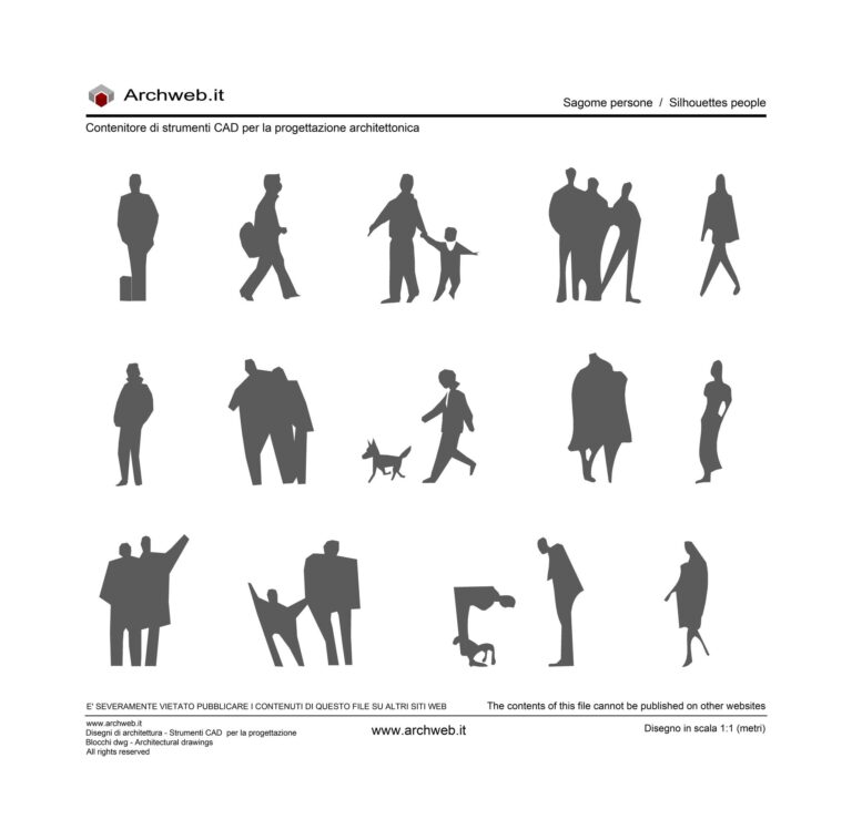 Shadow figures - silhouette - Archweb dwg