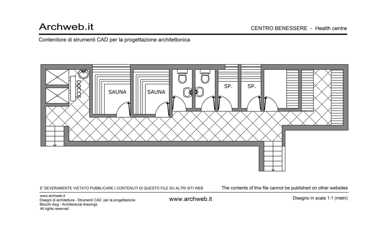 Sauna - Turkish bath - Archweb dwg