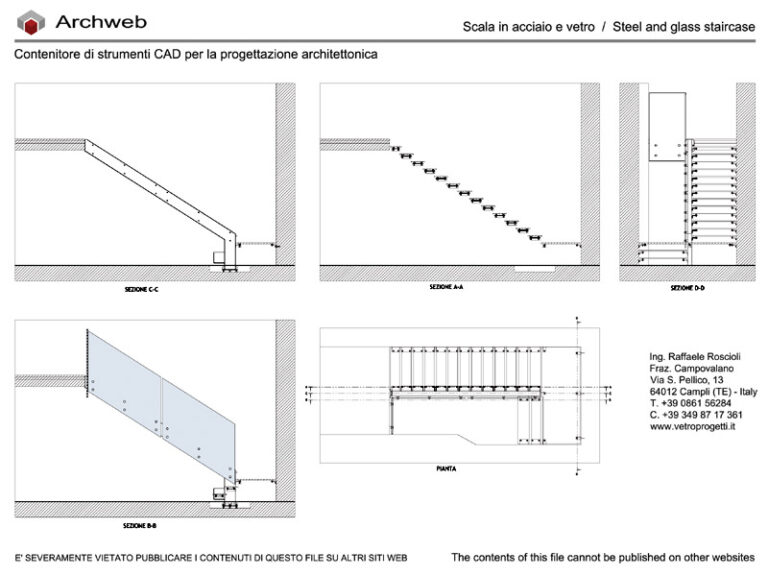 Escaleras de acero - Archweb dwg