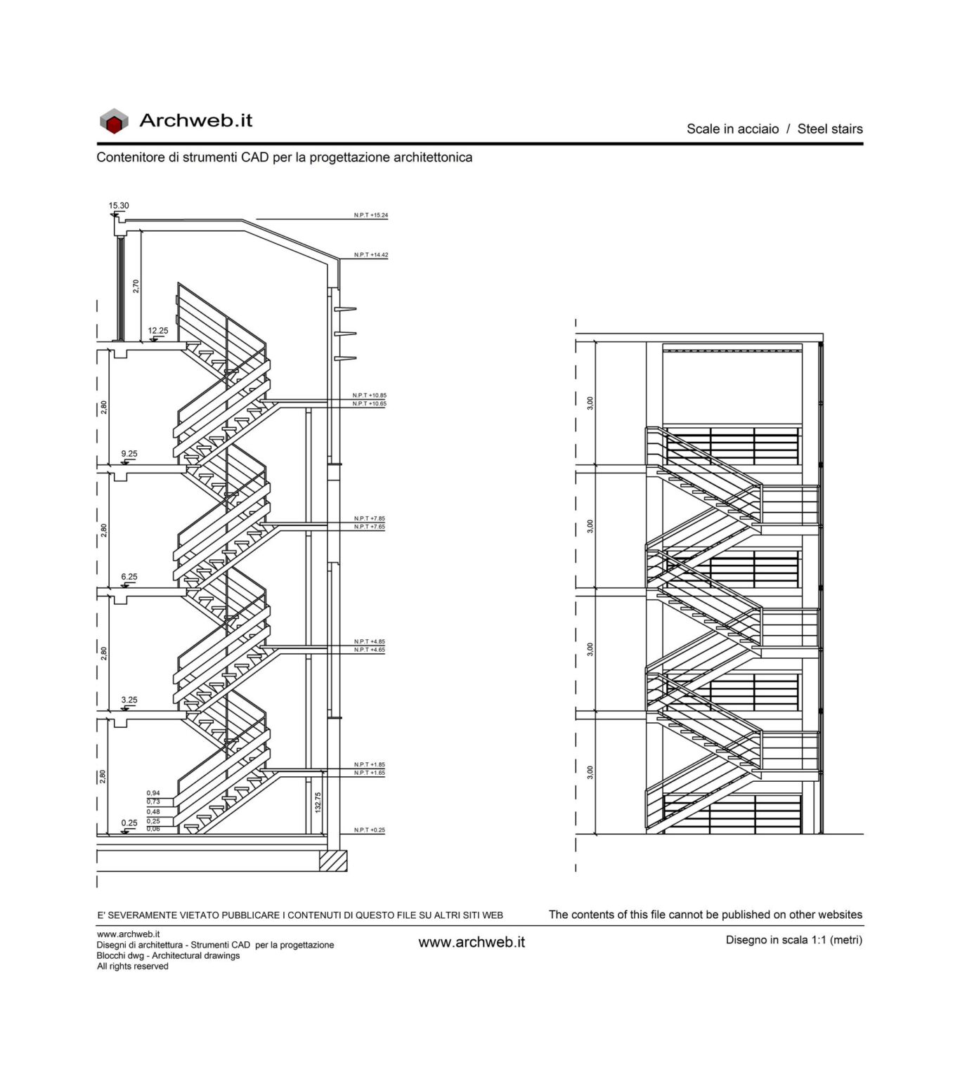 Escaleras de acero - Archweb dwg