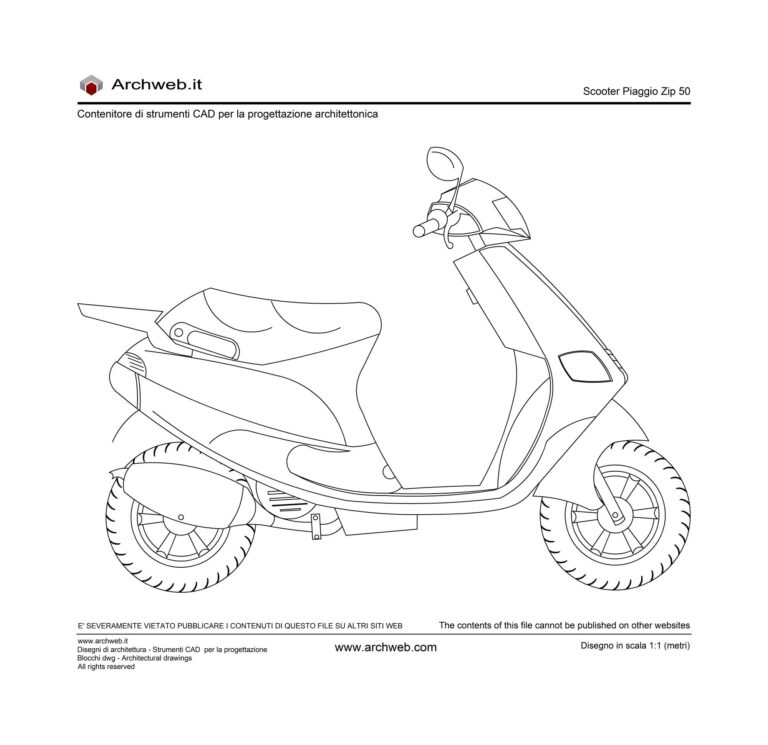 Scooters Piaggio Zip - Archweb dwg