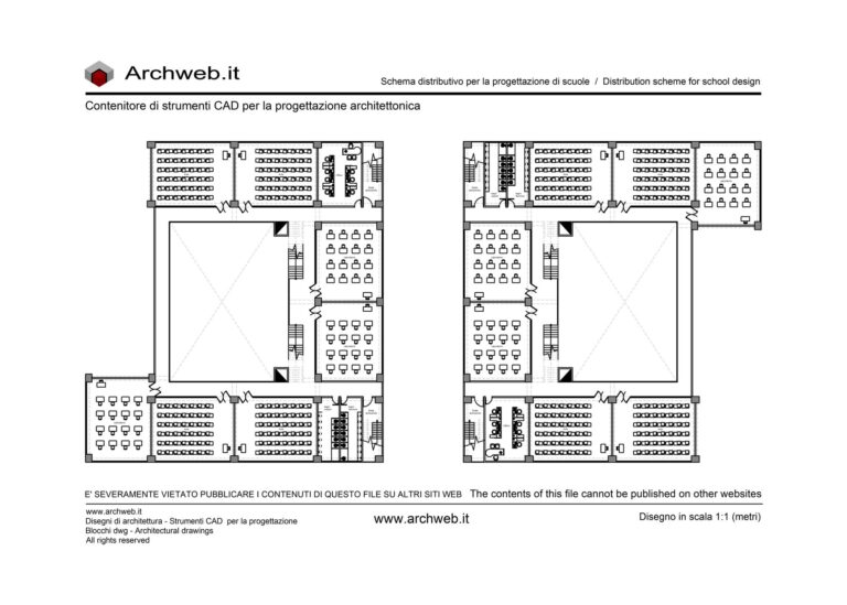 Scuola pianta 07 - Archweb dwg