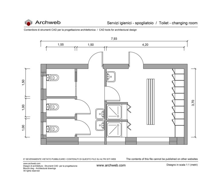 Services - Changing rooms - Archweb dwg