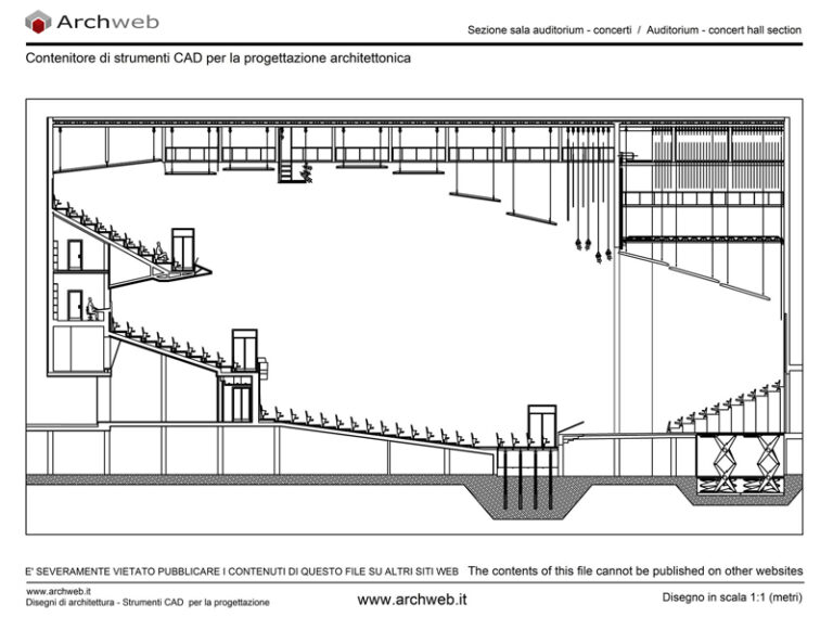 Sección del auditorio de conciertos - Archweb