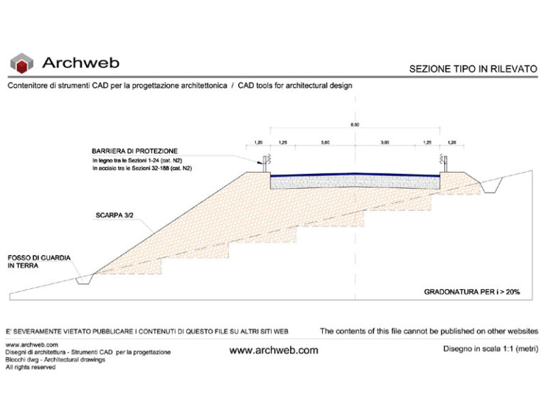 Sezione stradale in rilevato 01 - Archweb
