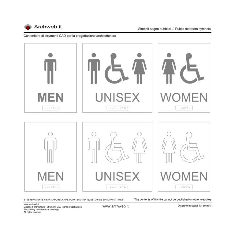 Indicazioni grafiche bagni - Archweb dwg
