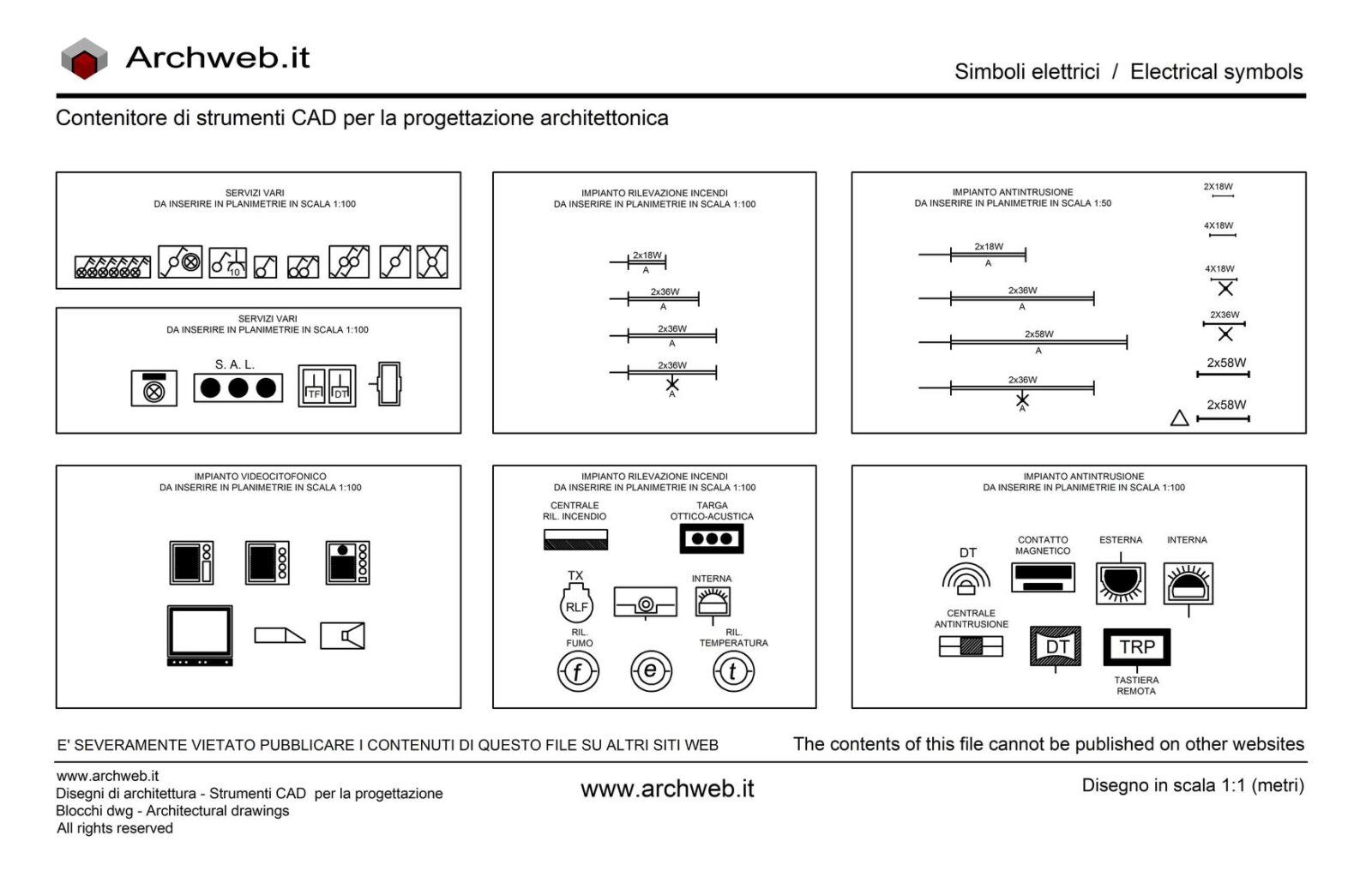 Simboli elettrici - Archweb dwg