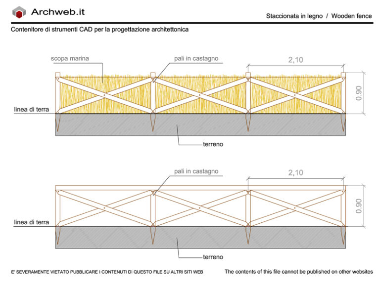 Recinzioni in legno - staccionate dwg