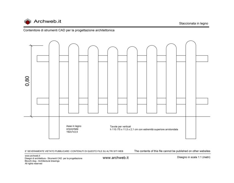 Recinzioni in legno - staccionate dwg