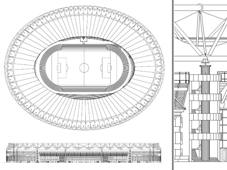 Football Stadium 03 - Archweb dwg