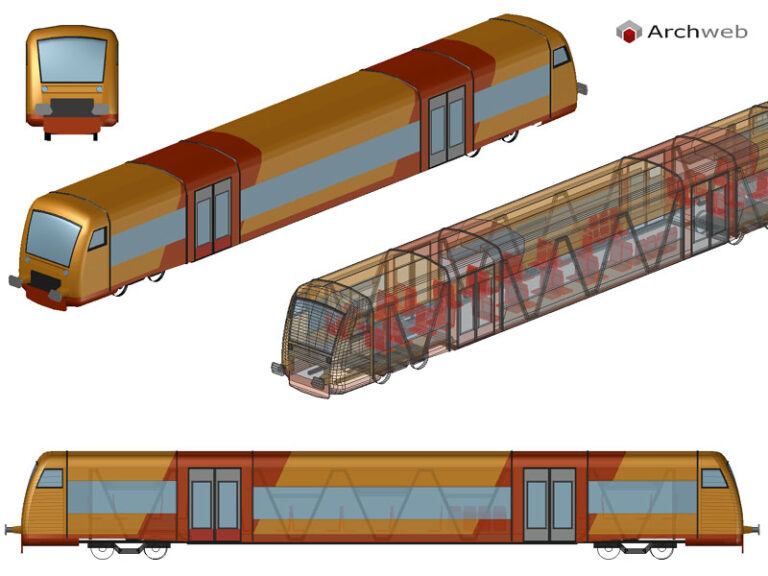 Tramway - 2D et 3D - Archweb dwg