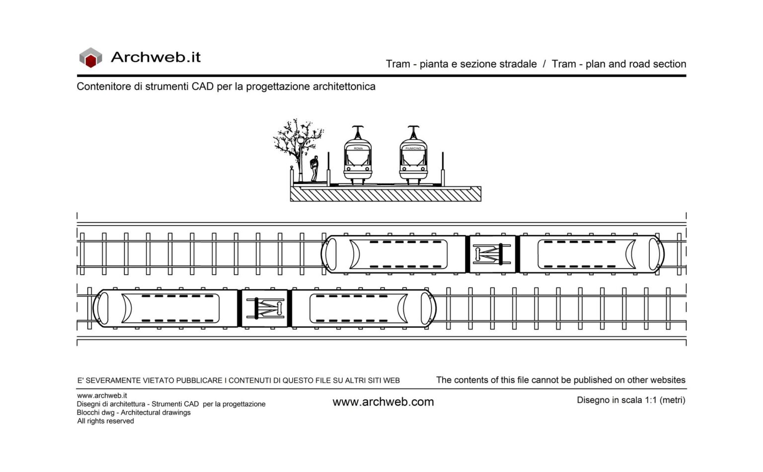 Tramway - 2D et 3D - Archweb dwg